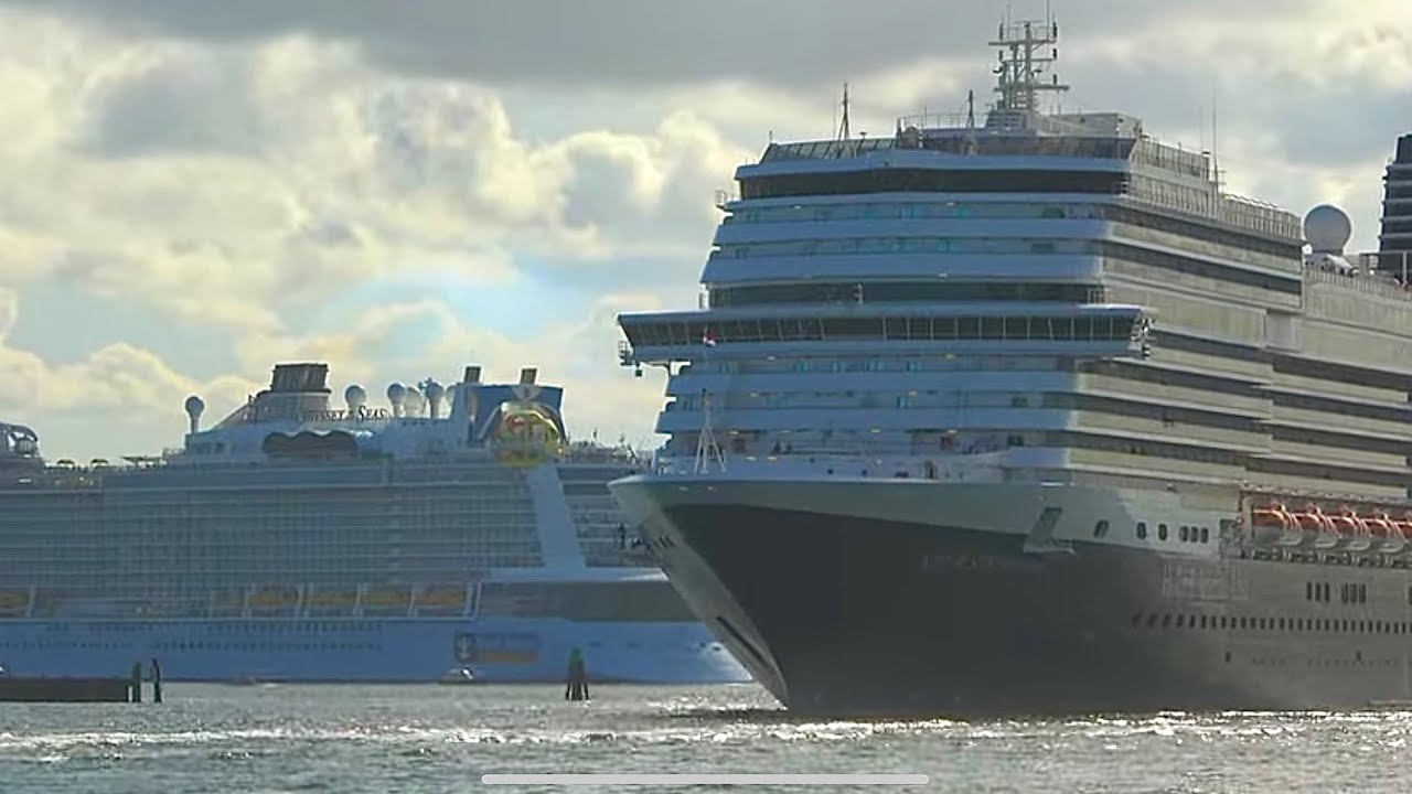 Rotterdam and Nieuw Statendam Depart on Transatlantic Cruises - YouTube
