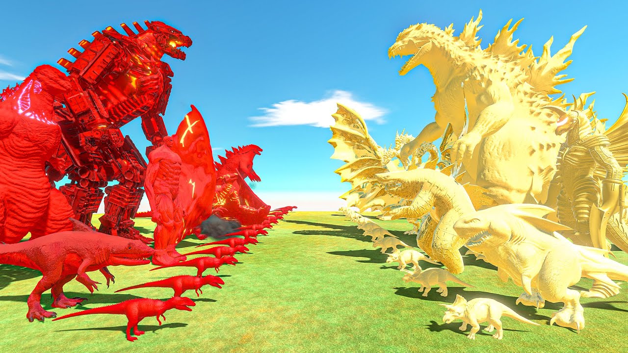Team Red + Mechagodzilla VS Godzilla 2000 + Team Yellow - Godzilla ...