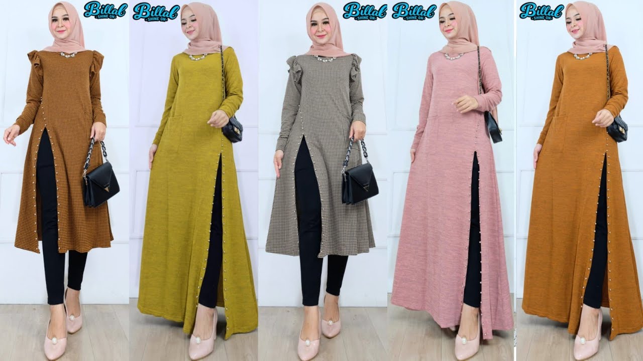 30 Terlaris tunik dan long tunik terbaru 2020 belah pinggir model ...