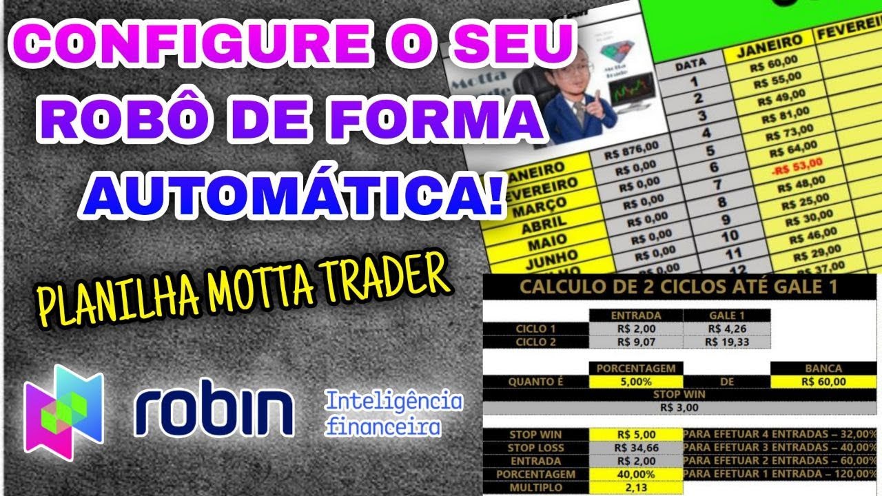 APRENDA COMO CONFIGURAR SEU ROBÔ ROBIN ATRAVÉS DA PLANILHA AUTOMÁTICA[SERVE PARA QUALQUER ROBÔ ...