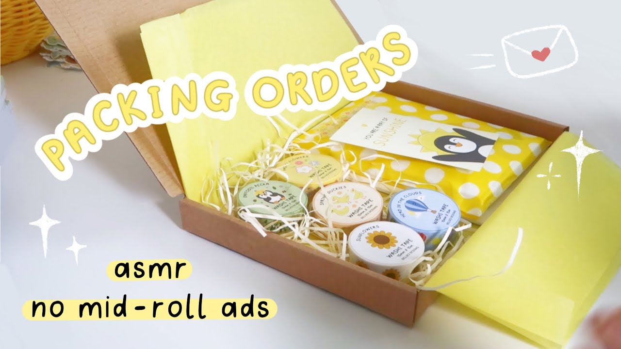 💌 ASMR order packing 💌 Soft Piano Music | Packing orders for my small ...