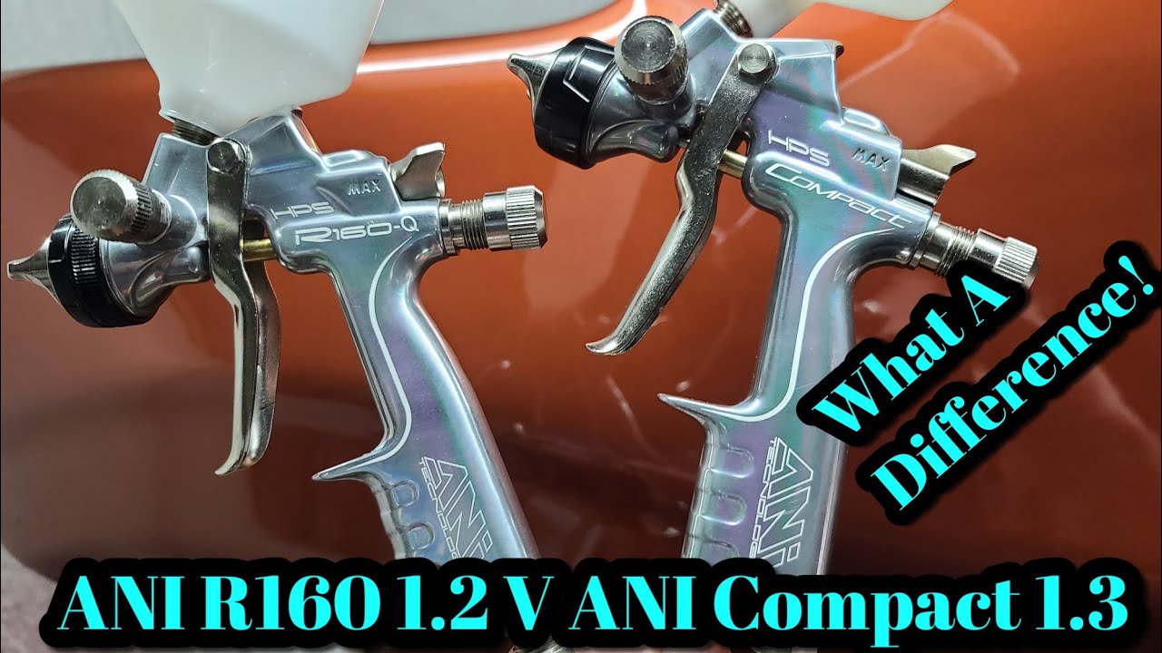 ANI R160 1.2 v ANI Compact 1.3, Mini Spray Guns For Clear Coat LVLP ...
