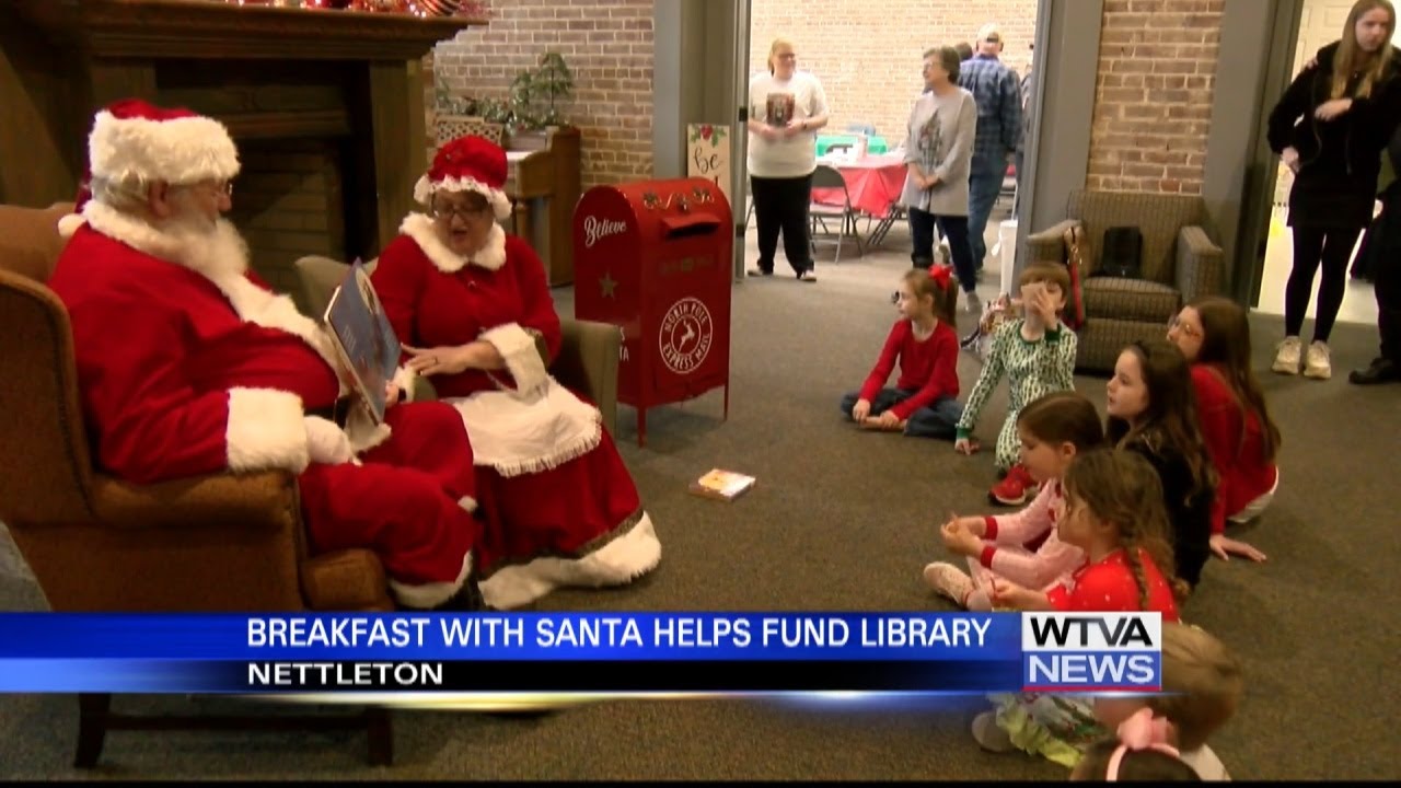 Nettleton library hosted breakfast with Santa on Saturday - YouTube