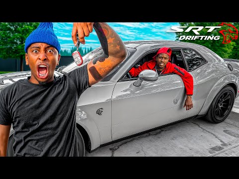 MY BROTHER FUNNYMIKE LET ME SLIDE HIS HELLCAT REDEYE!