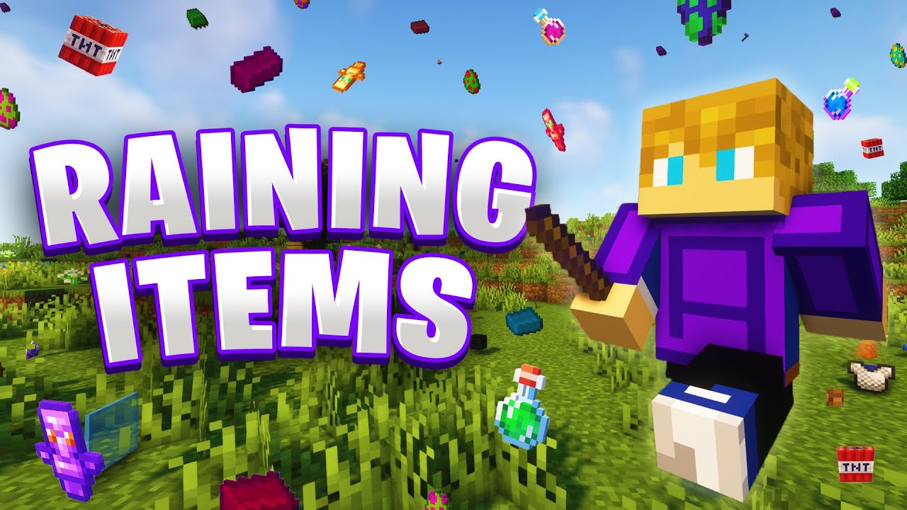 Raining Random Items in Minecraft ! - YouTube