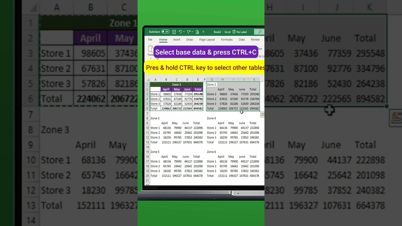 Apply Format To Multiple Tables At A Time excel exceltips Apply Format To Multiple Tables At A Time excel exceltips