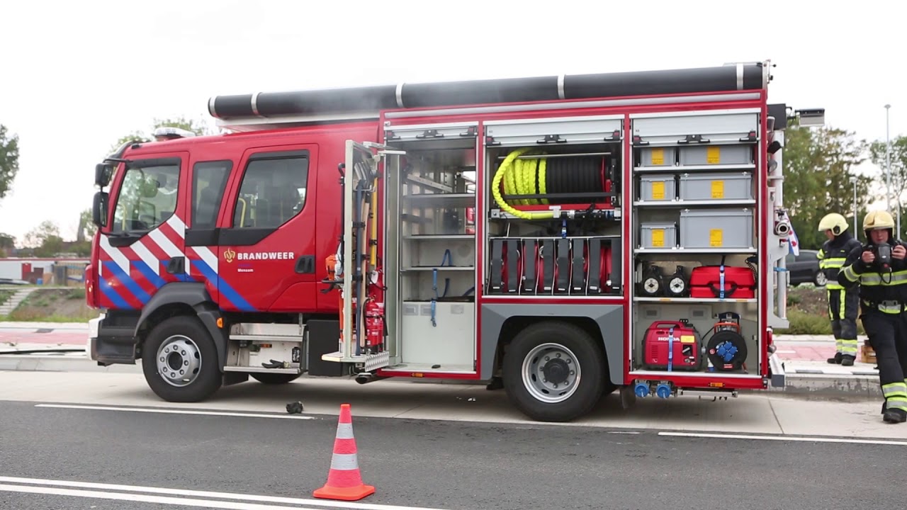 brand in brandweer auto - YouTube