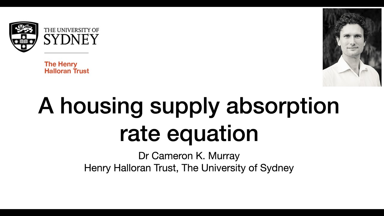 The housing supply absorption rate - economic theory - YouTube