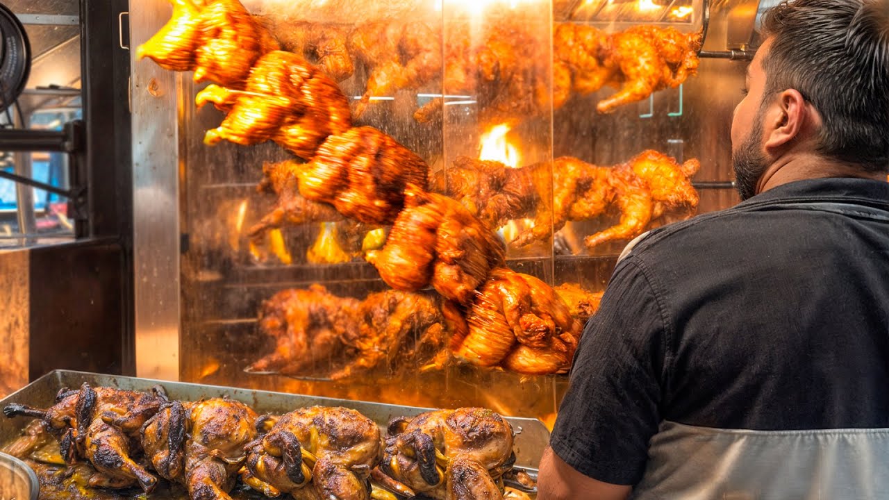 Chicken BBQ : A large amount of prepared chicken in a day with unusual ...