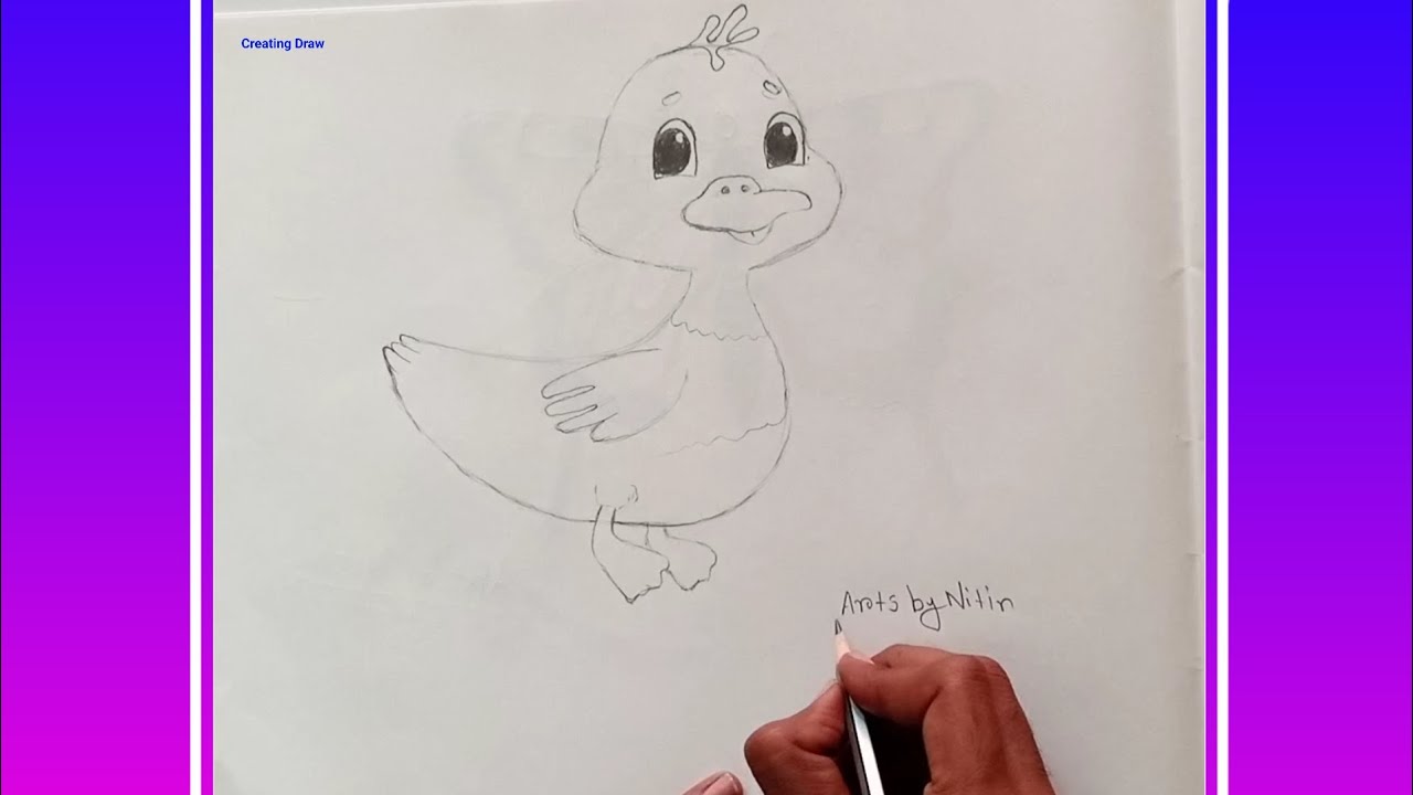 How to Draw a Cute Baby Duck – Easy Drawing for Kids Step by Step ...