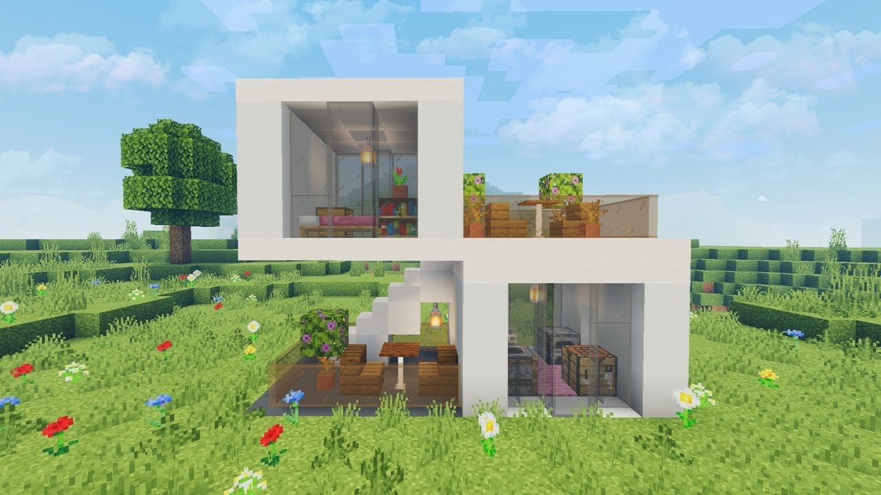 Minecraft: How To Build A Modern Survival House - YouTube