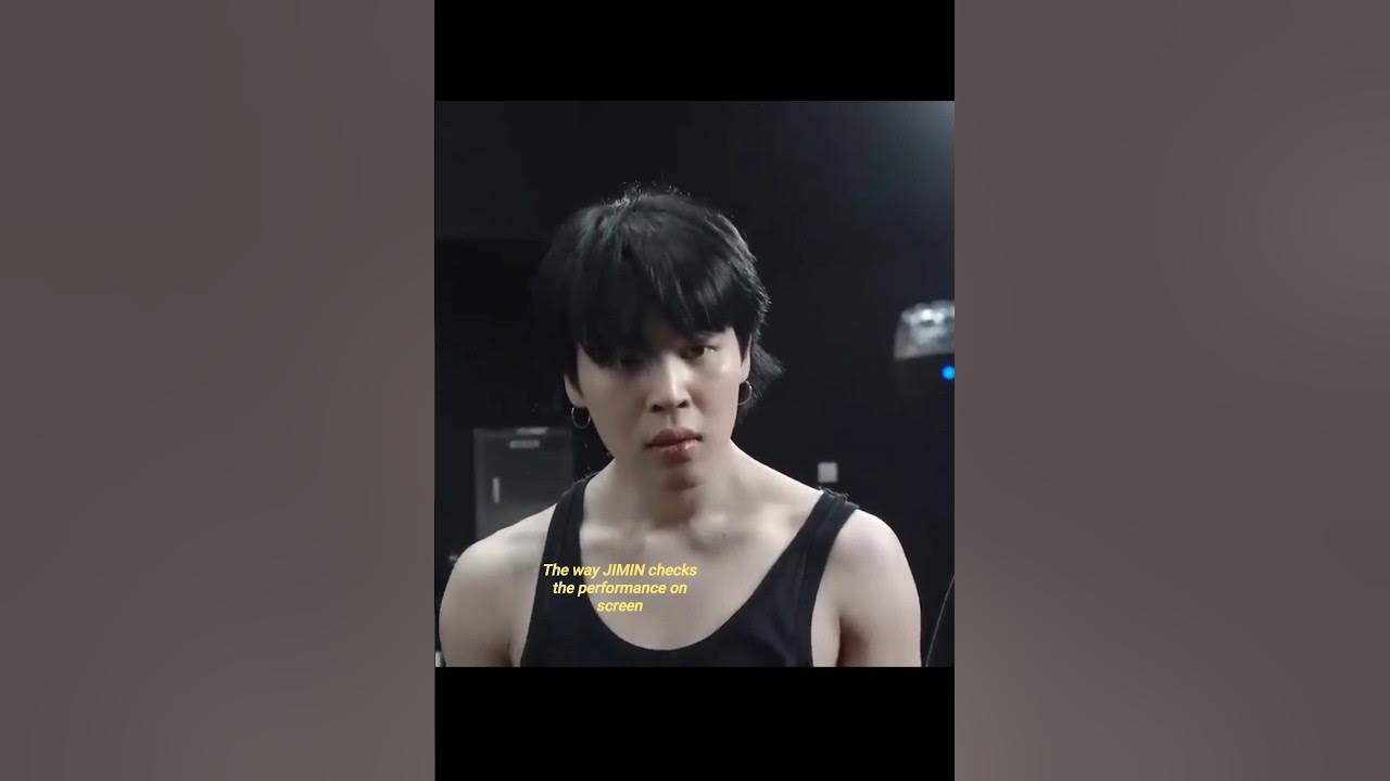 The way JIMIN checks the performance on screen😳 #jimin #likecrazy #jimin_face #shorts #short ...