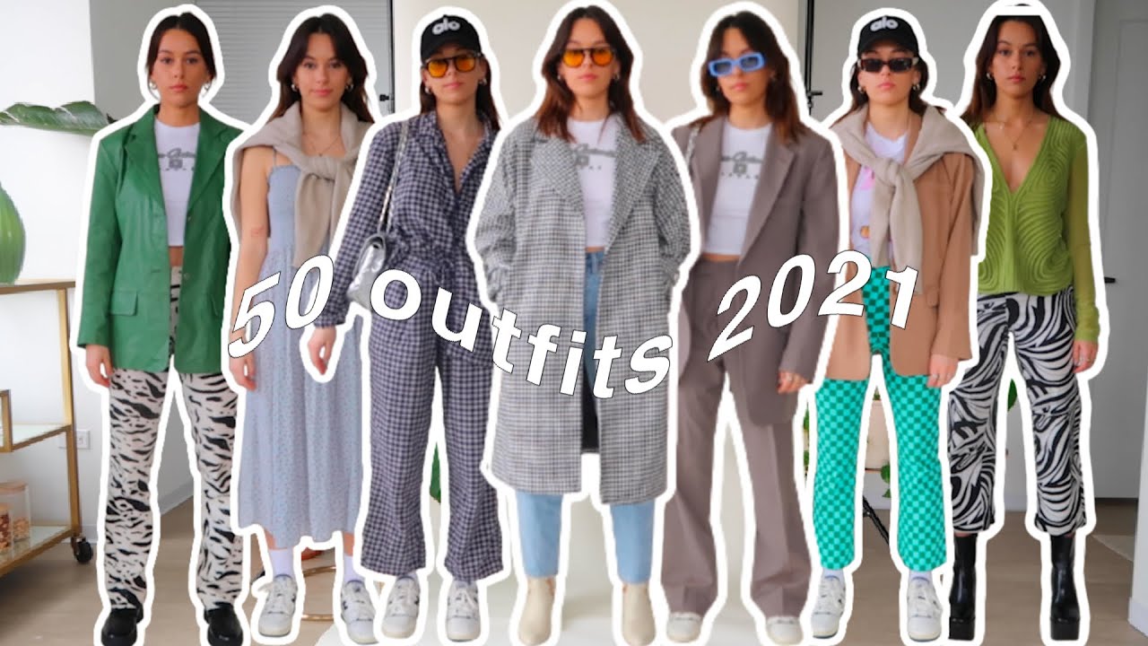 50 OUTFITS for spring 2021 | spring 2021 lookbook - YouTube
