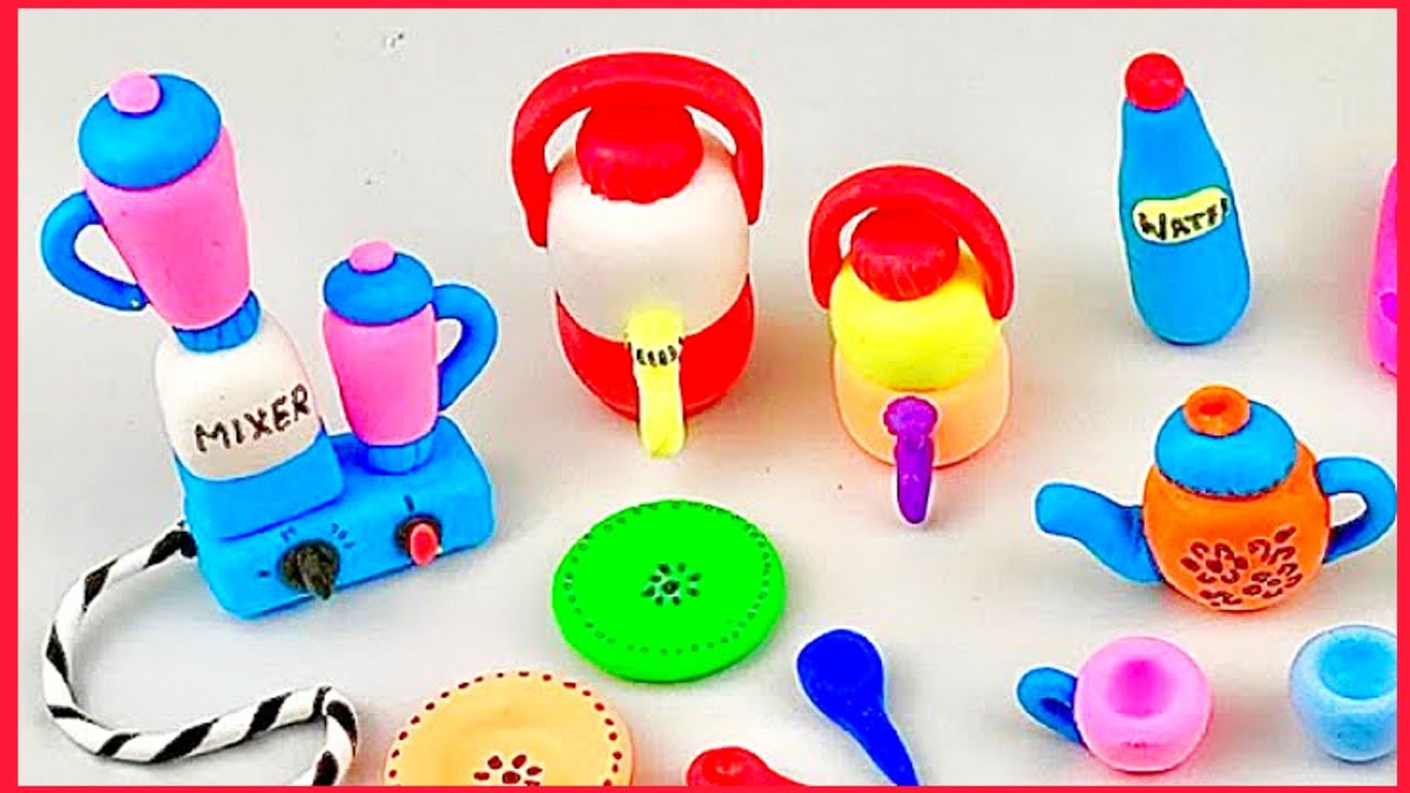 Clay kitchen set | Hand made clay kitchen set | oddly satisfying video ...