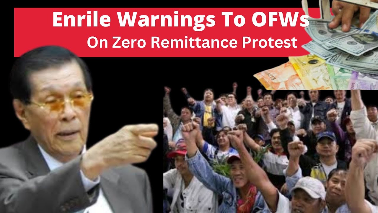 Enrile Warnings To OFWs On Zero Remittance Protest - YouTube
