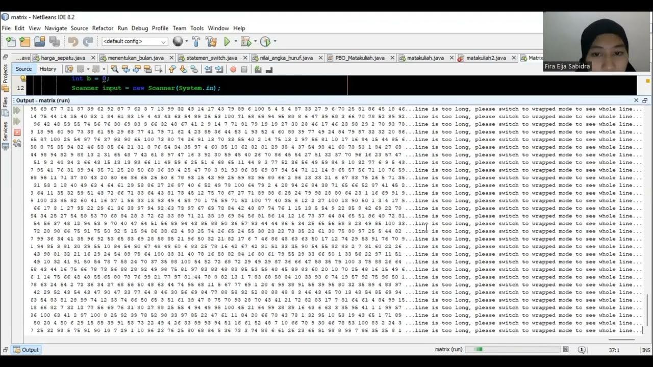 perkalian matriks 10.000 x 10.000 bilangan random program java netbeans ...