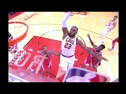 LeBron James Monster Dunk After Getting Mad Vs Houston Rockets - YouTube