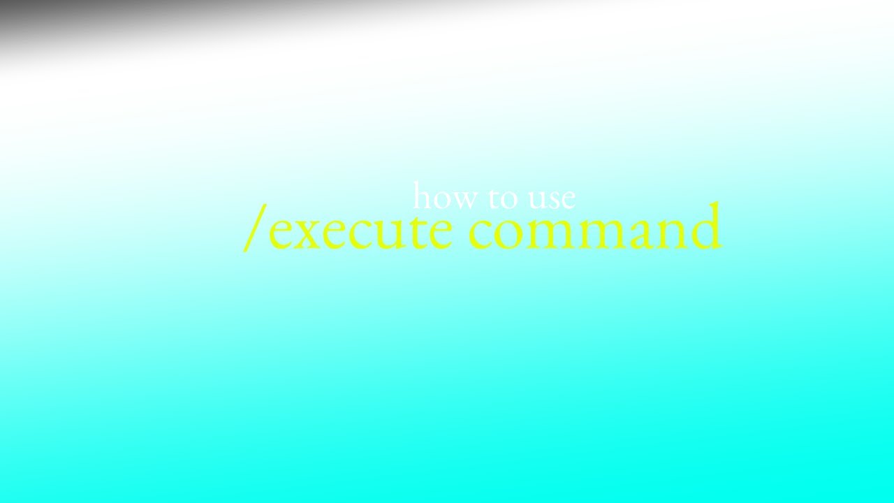 The execute command | Minecraft - YouTube