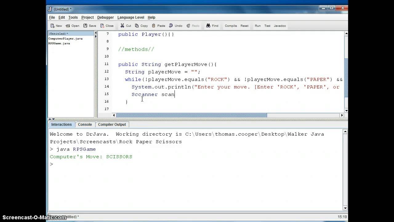 Java RPS Game - Part 3 (Player Class) - YouTube