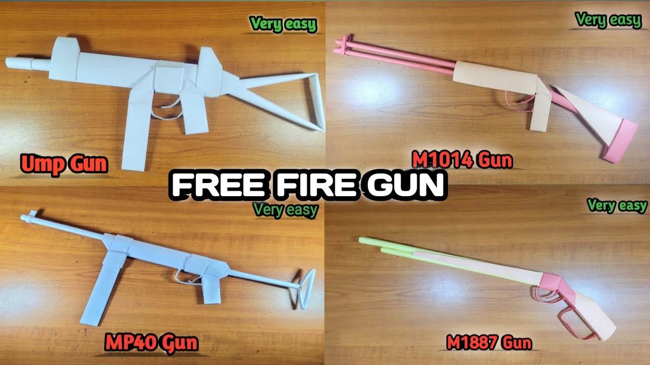 How To Make (UMP Gun,MP40 Gun,M1014 Gun,M1887 Gun) With Paper | Paper ...