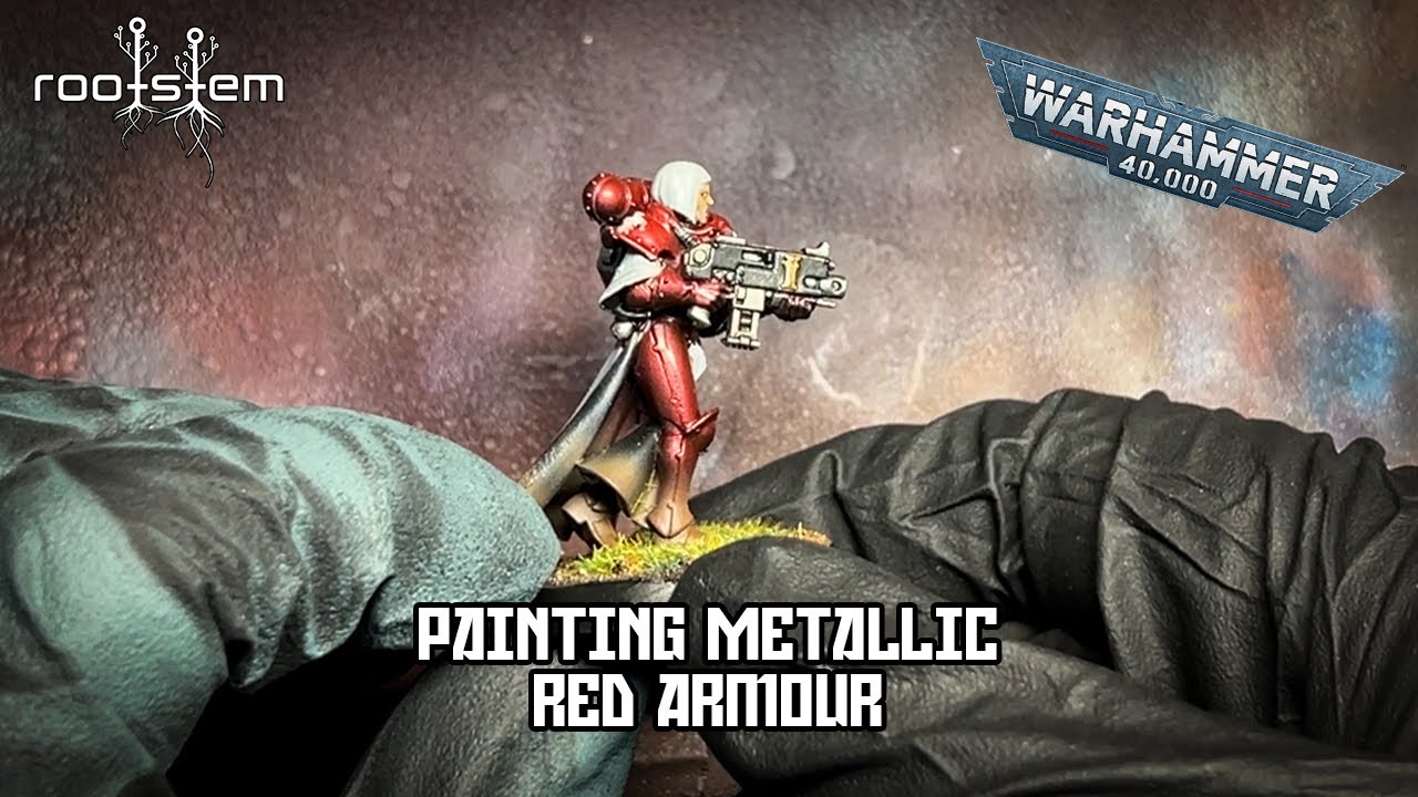 Painting Metallic Red Armour - YouTube
