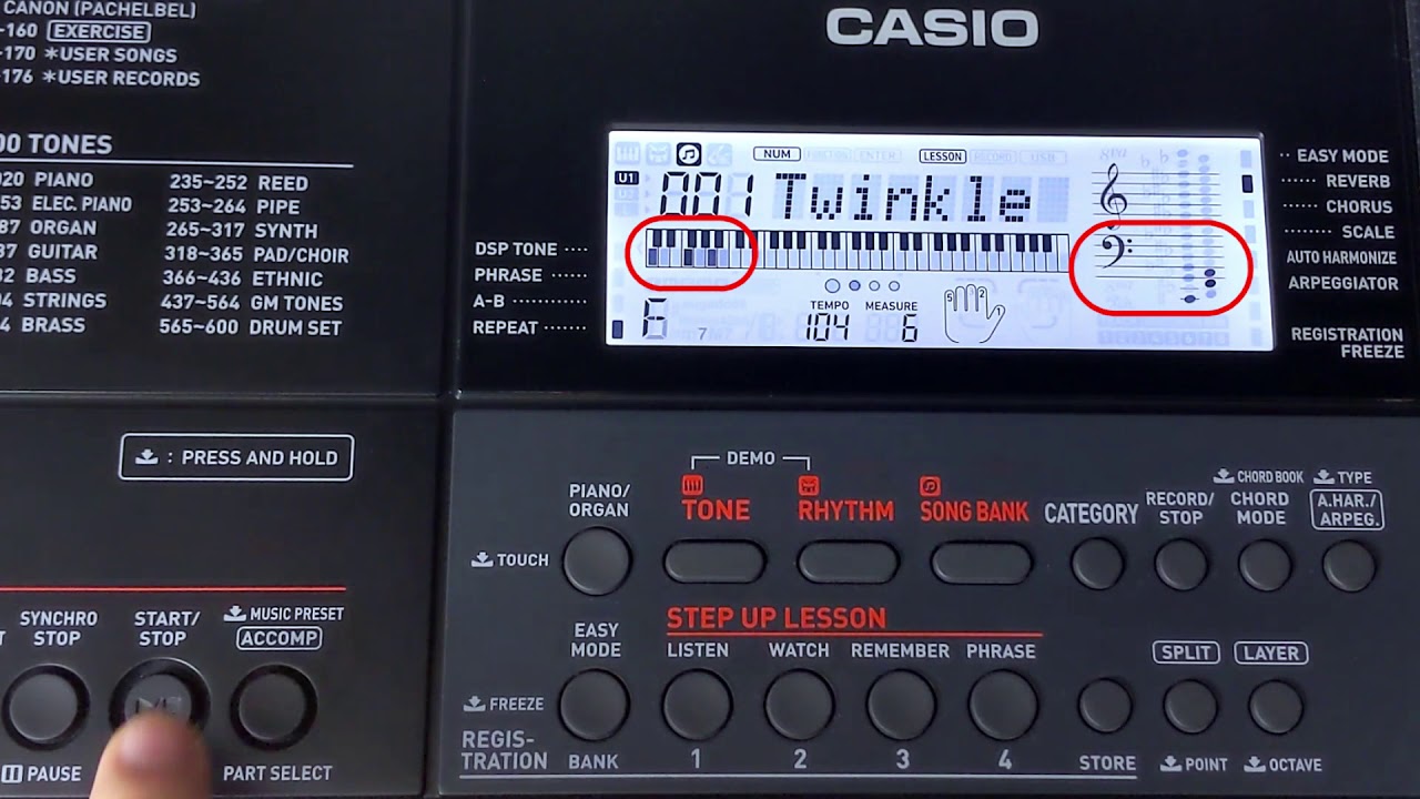 Casio CT-X700 Song Mode Tutorial Part 2-3: Step-Up Lesson Practice ...
