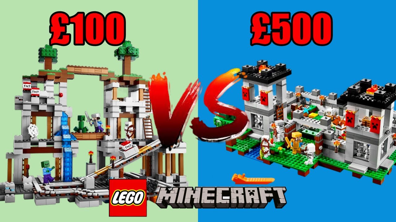 The Lego Minecraft Fortress VS The Lego Minecraft Mine - YouTube
