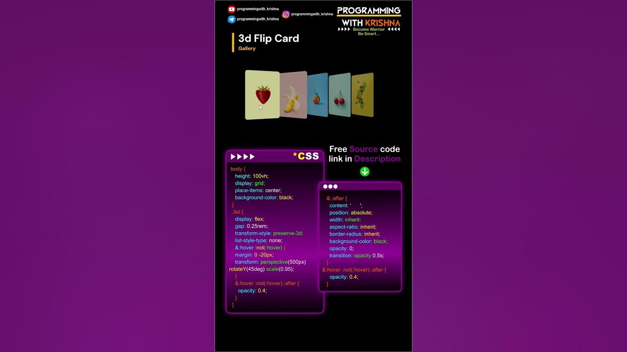 Card Gallery Html Css Js Programmingwithkrishna Html Css Cssanimation Js Javatutorial