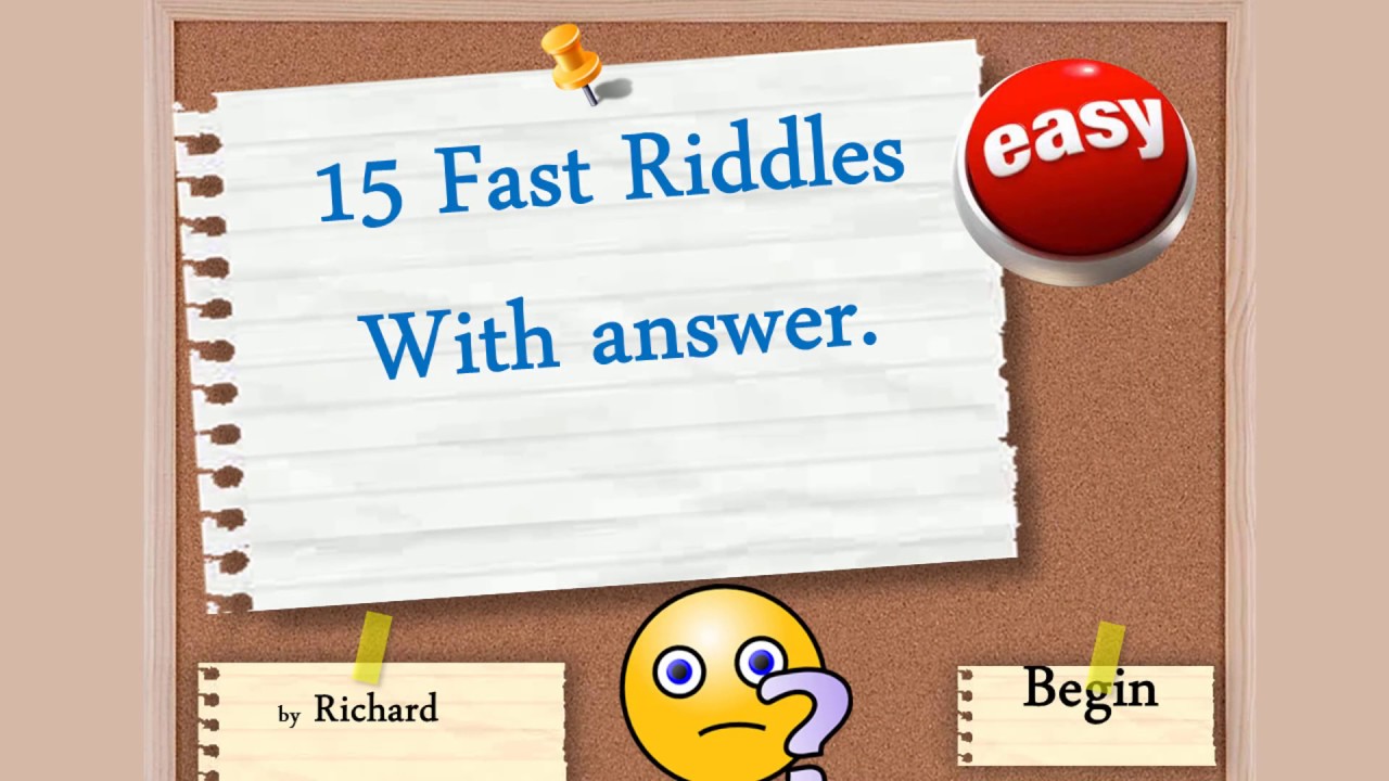 15 Fast Riddles with Answers - Riddles for Kids - YouTube