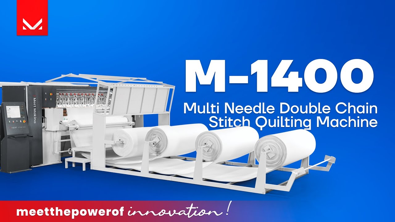 M-1400 | Multi Needle Double Chain Stitch Quilting Machine - YouTube