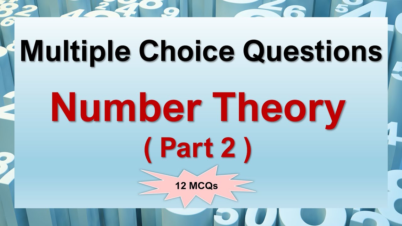 Multiple Choice Questions on Number Theory | Part 2 - YouTube