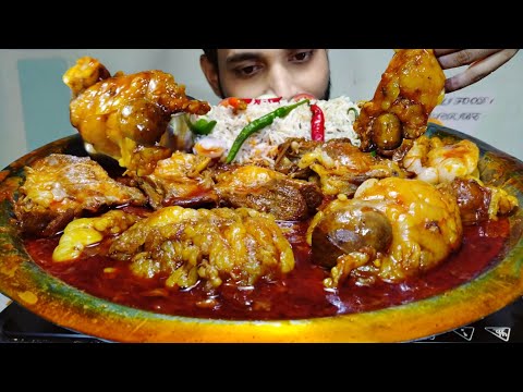 Extremely Oily Oily Oily, 😳🥵 Fatty Mutton Curry, Mutton Fat, Charbi Curry Rice Eating Challenge 