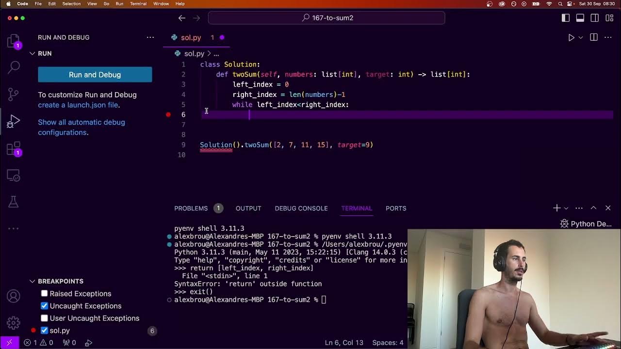 💻solving All Leetcode Problems With Python 🐍 167 Two Sum Ii Input Array Is Sorted Youtube