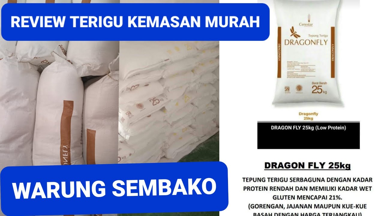 harga terigu kiloan murah merk dragon fly - YouTube