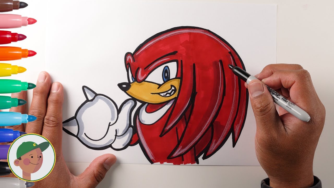 How to Draw Knuckles from Sonic the Hedgehog - YouTube
