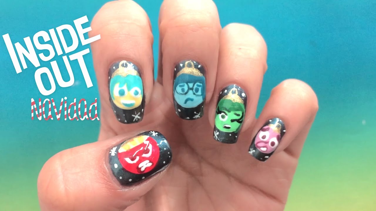 Intensamente Navidad - Inside Out Christmas nail art - YouTube