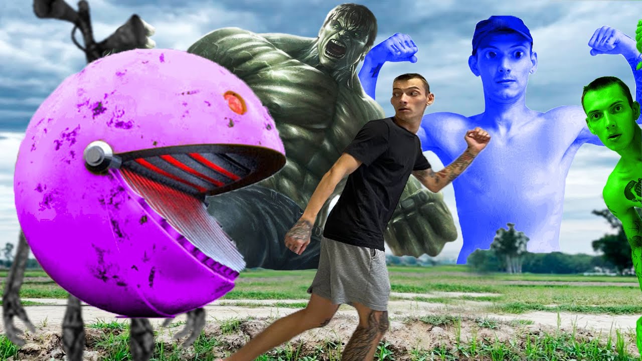 Packman in Real Life vs Team Hulk - YouTube