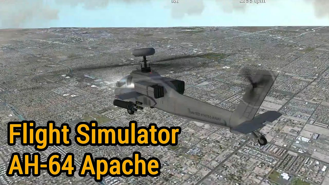Flight Simulator Army Helicopter AH-64 APACHE - YouTube