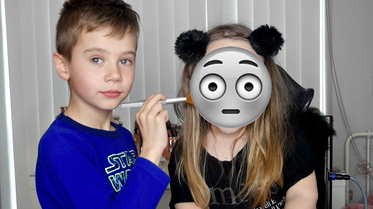 My 7 year old Brother Does My Makeup! April Fools | MakeupJunkieG - YouTube