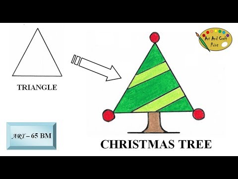 HOW TO DRAW CHRISTMAS TREE FROM TRIANGLE // ART - 65 BM - YouTube