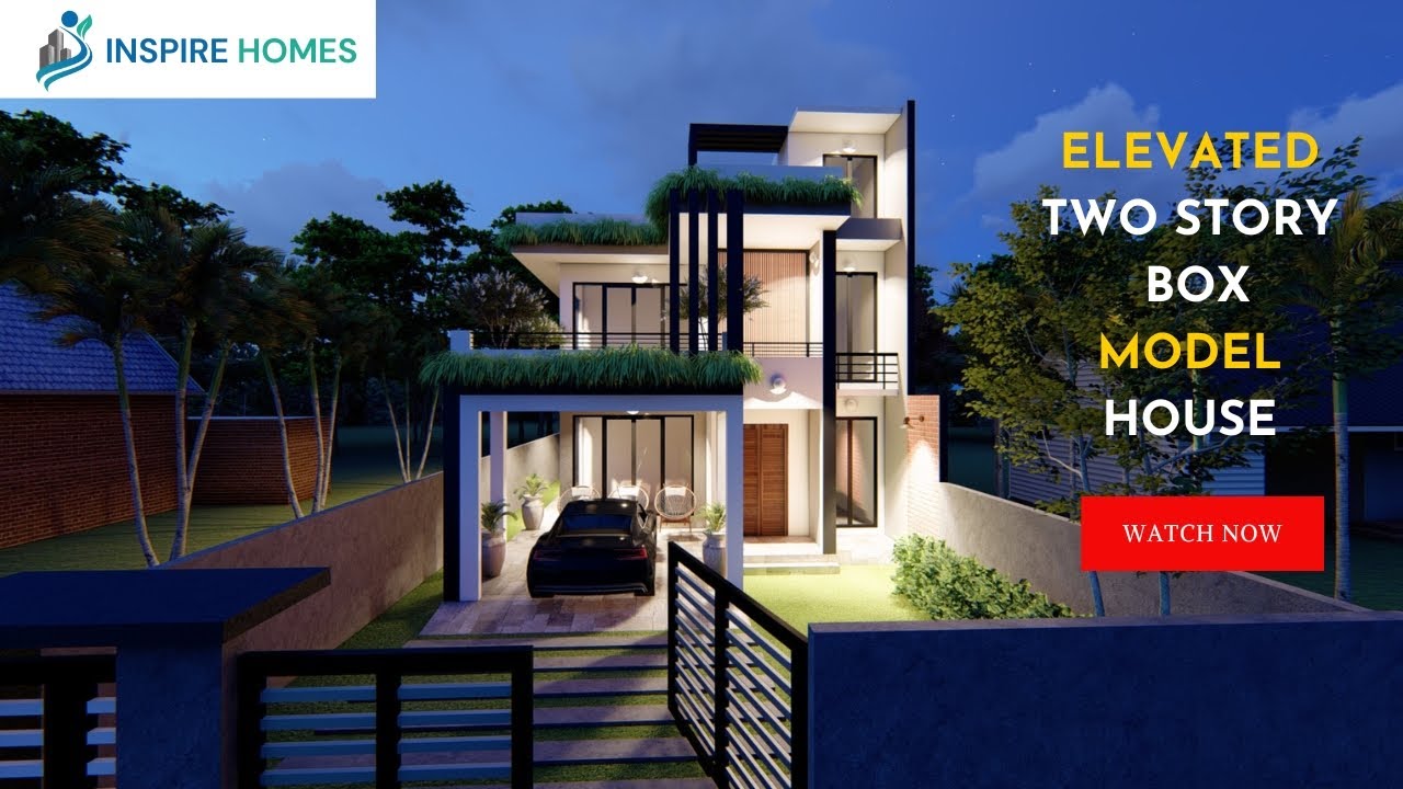 Inspire Homes Elevated Two Story Box Model House Design - YouTube
