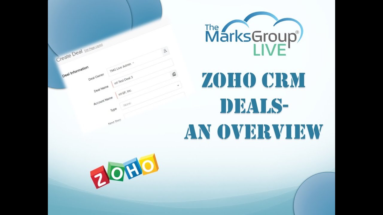 Zoho CRM Deals Overview - YouTube