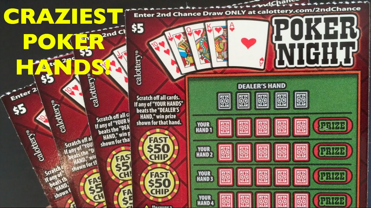 INSANE HANDS!! Poker Night $5 Scratchers California Lottery - YouTube