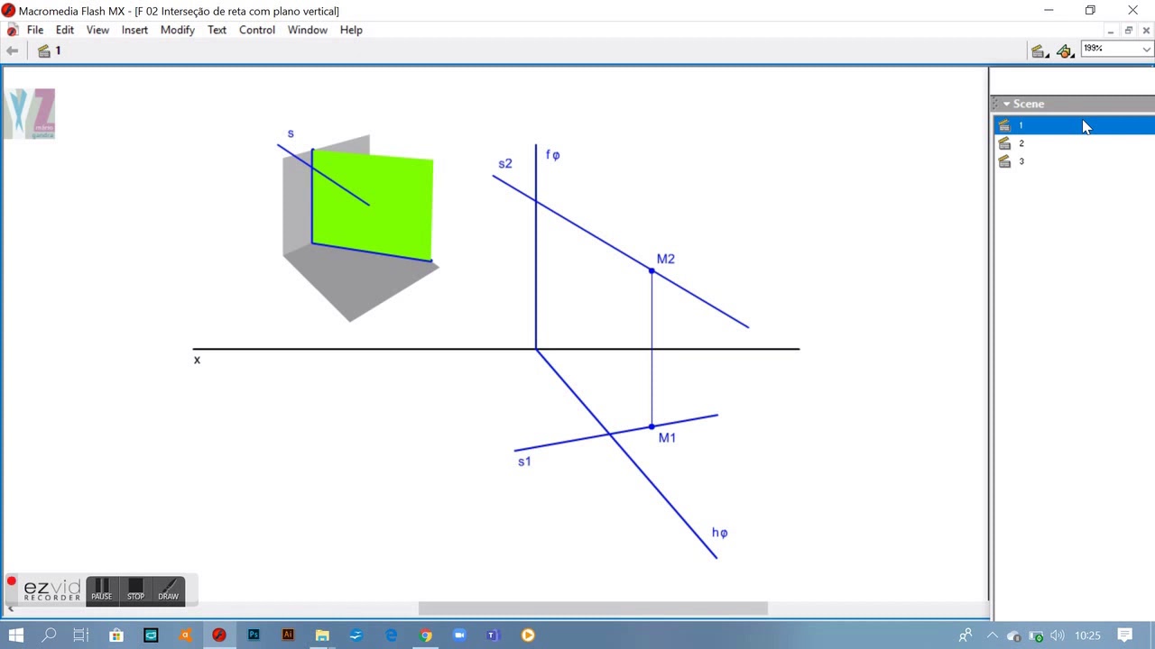 F 02 Interseção de reta com plano vertical - YouTube