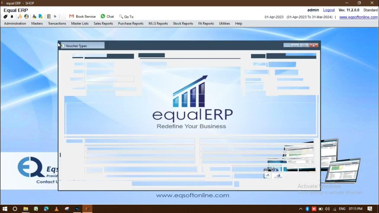 Equal ERP - Financial Year Process and Set Prefix/Suffix with Invoice Number - YouTube