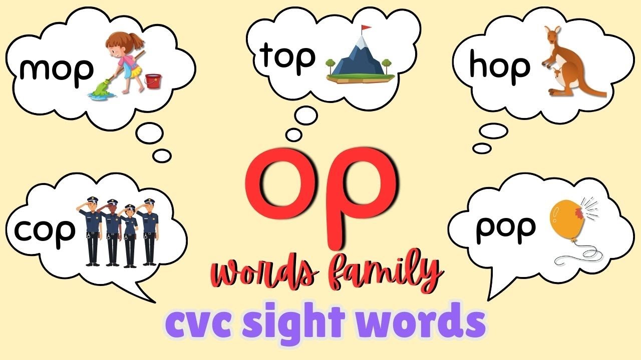 Learn word families l Word Family -OP l learn how to read words in the ...
