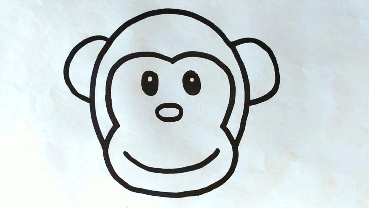 Easy monkey face drawing।। monkey face art।। kids drawing।। kids art ...