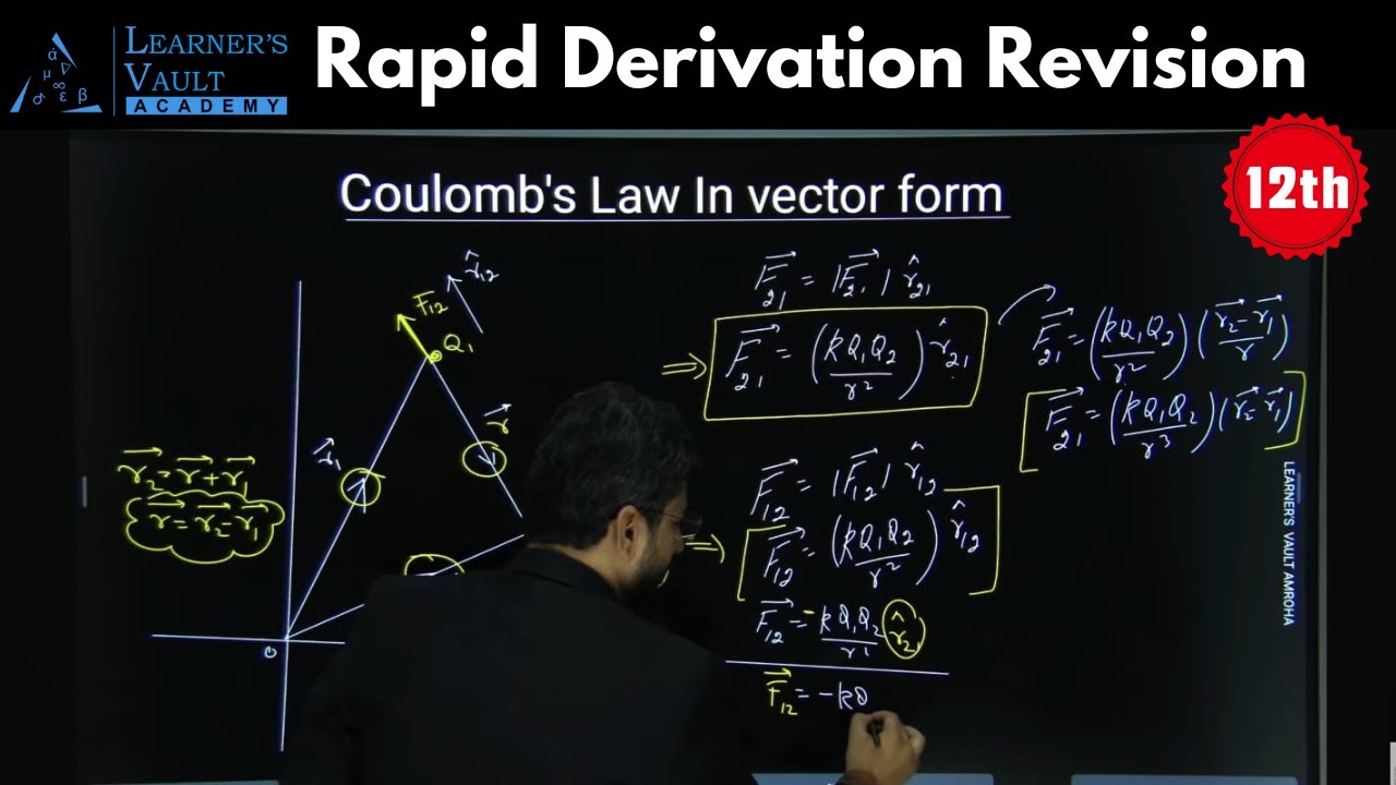 Coloumb's Law Vector Form in 13 Min. | Class 12 | Rapid Revision # ...