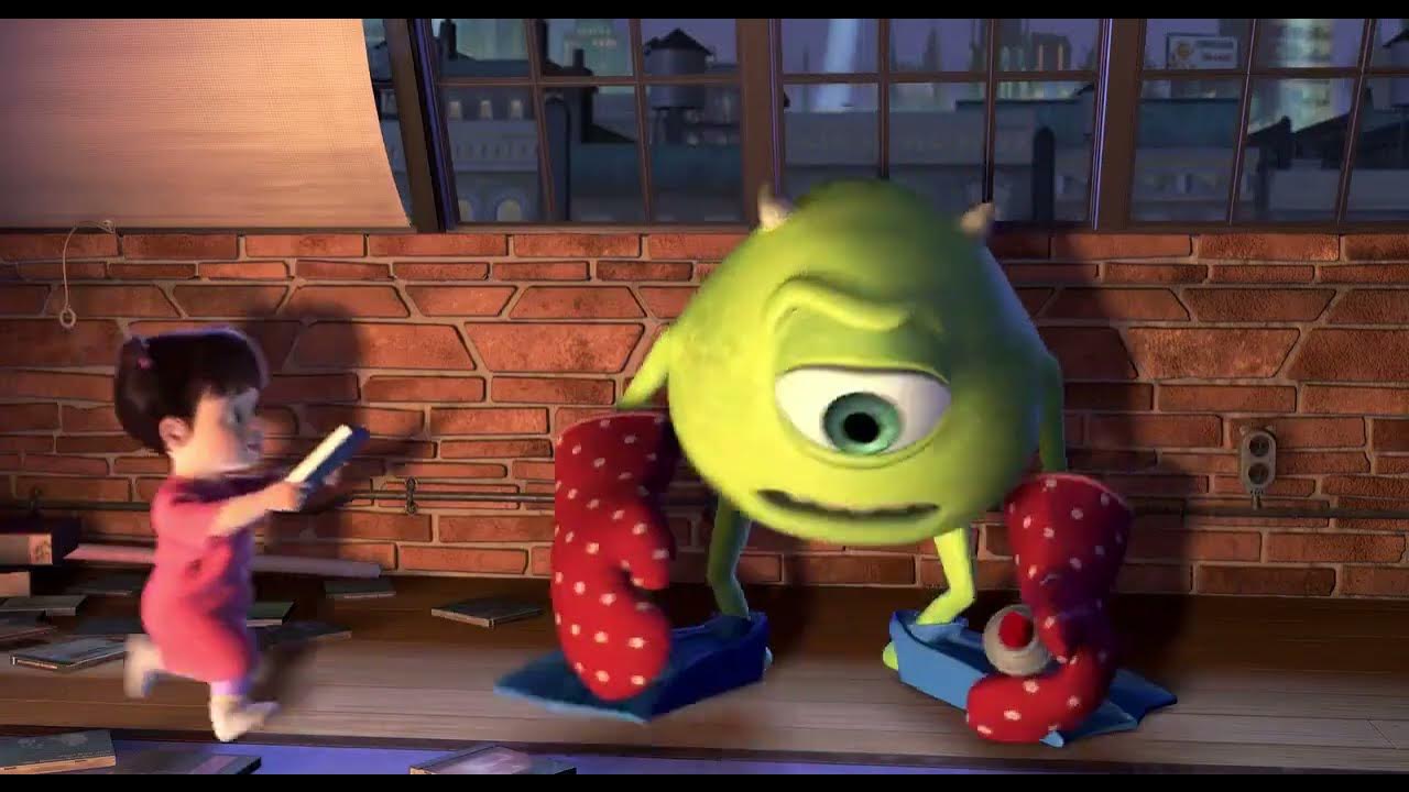 Mike and Sullivan handling Boo at the apartment (Monsters Inc 2001) - YouTube