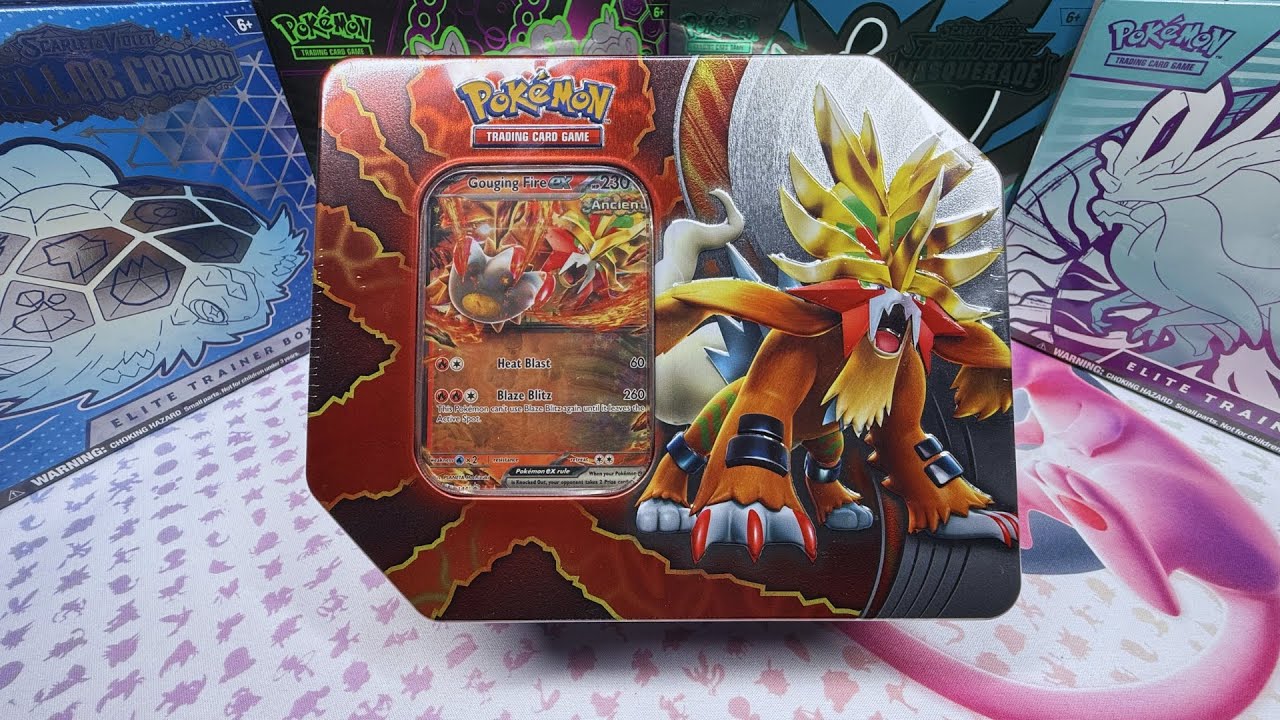 Opening a Pokémon Destinies Tin [Gouging Fire ex] - YouTube